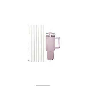 Replacement Straws for Stanley 40oz Tumbler,Plastic Clear Reusable Straw for Stanley Adventure Quencher Travel Tumbler, with Cleaning Brush for Stanley Cup