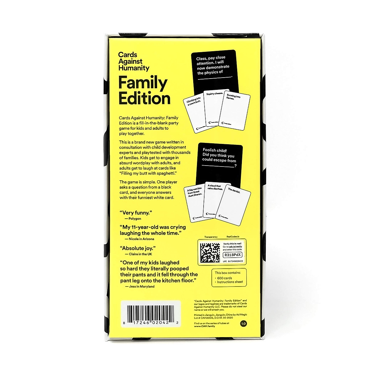 Cards Against Humanity: Family Edition • The Actual Official Family Edition of CAH • Ages 8+