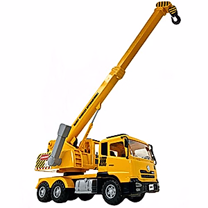 Big Daddy Trucks-Large Sized Friction Powered King Crane which extends to 1 ft Personal Accessories and Toys can be Used on This Truck