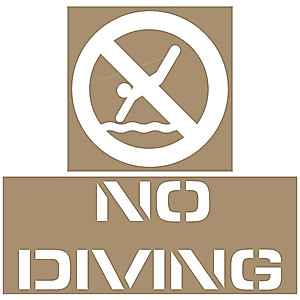 ComplianceSigns.com No Diving Stencil Kit - 6" x 6" Graphic - 4" Lettering - Made in USA