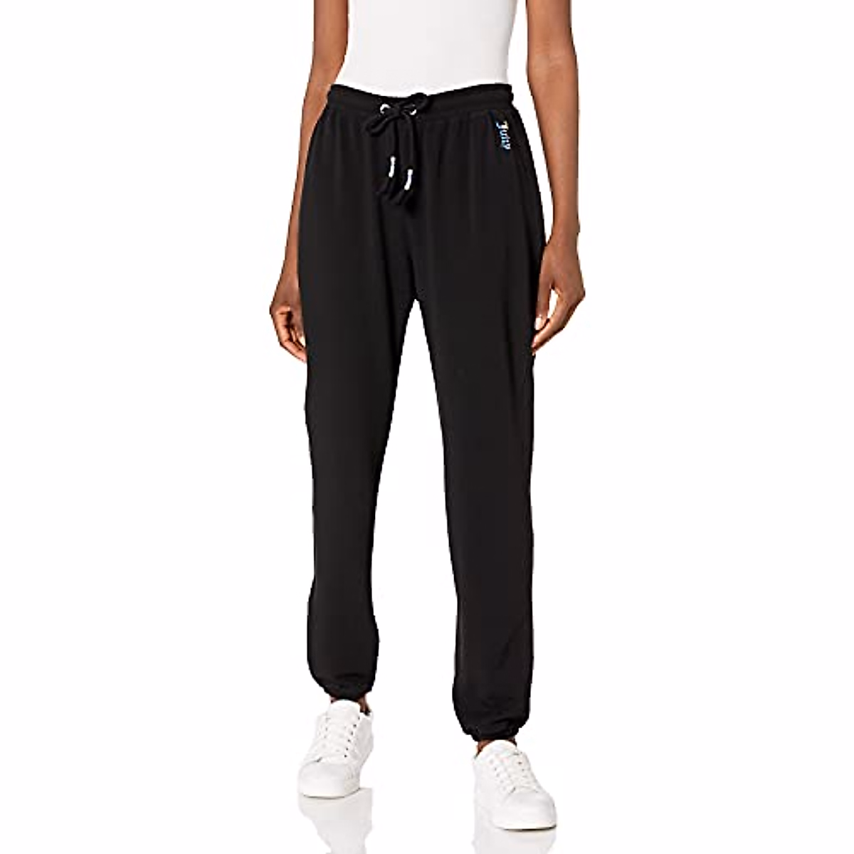 Juicy Couture Women's Novelty Tip Jogger, Deep Black, Large