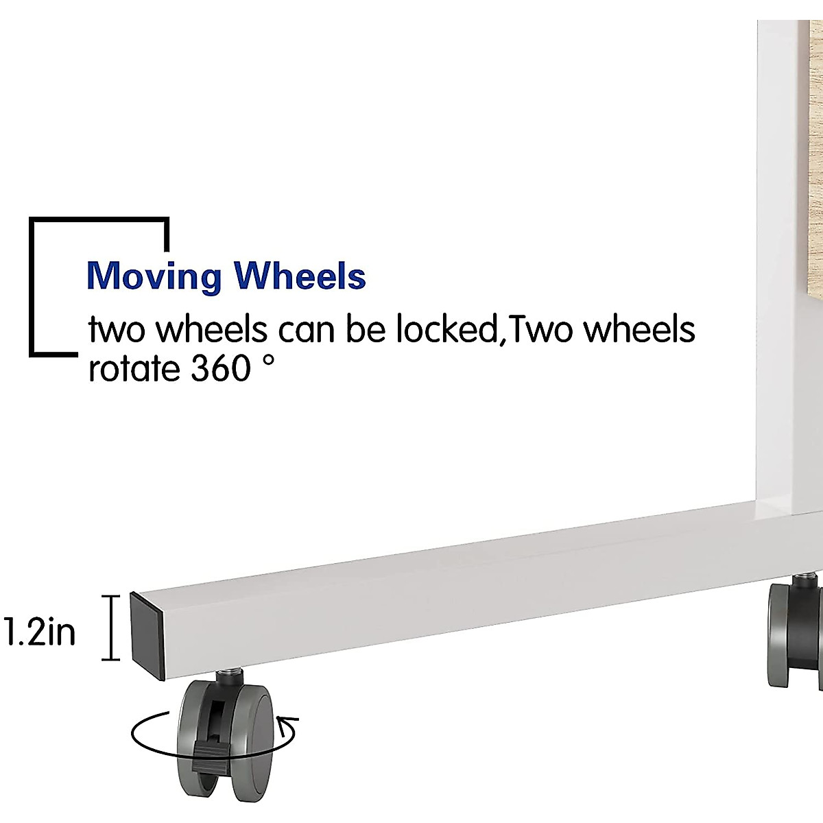soges Mobile Side Table 31.5 '' End Table Sofa Table with Slot & Wheels Computer Desk Adjustable Movable Laptop Computer Stand Office Side Table,White Maple