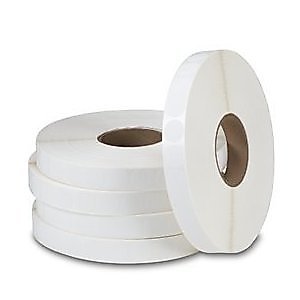 White 1" Wafer Tab Seals (No Perf) 5,000 per roll