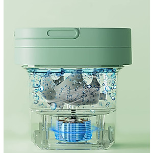 6.5L Folding Washing Machine，Mini 3 Modes Deep Cleaning Portable Clothes Washer and Dryer with Touch Screen and Drain Basket for Camping,Socks,Baby Clothes