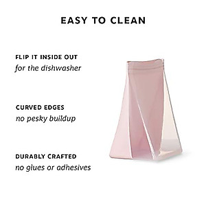 W&P Porter Stand Up Bag 100% Silicone Reusable Food Storage Bag | 36 oz Stand Up - Blush | Cook, Store, or Freeze | Easy Cleaning, Dishwasher-Safe
