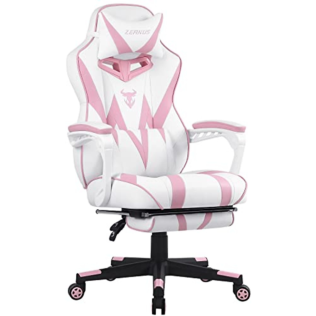 Pink Gaming Chair, Gaming Computer Chair for Girls, Reclining Gamer Chair with Footrest, Ergonomic PC Gaming Chair with Massage, Gaming Desk Chair for Women, High Back Gaming Chairs for Adults (Pink)