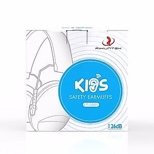 RIIKUNTEK Kids Ear Protection Safety Ear Muffs, Hearing Protectors Noise Cancelling for Children, Adjustable Noise Reduction Earmuffs for Sports Events, Concerts, Racing, Fireworks, Air Shows - Blue