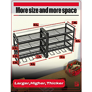 Amoowis Power Tool Organizer Wall Mount, 4 Layers Power Tool Storage Rack, Drill Holder Storage, Cordless Tool Organizer, Garage Organization and Storage, Floating Tool Shelf for Pegboard