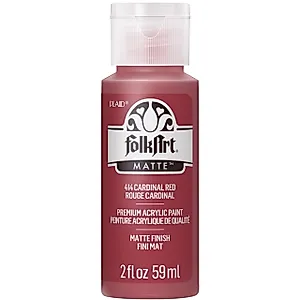 FolkArt Acrylic Paint in Assorted Colors (2 oz), 414, Cardinal Red