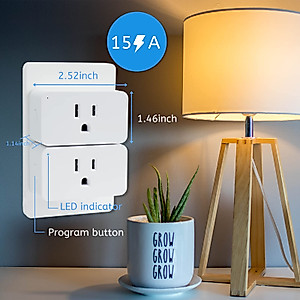 New One Smart Plug 4 Pack, 2.4G WiFi Outlet, Indoor Smart Plug Work with Alexa, Google Assistant, Smart Life, FCC ETL Listed, 15A and Max 1875W