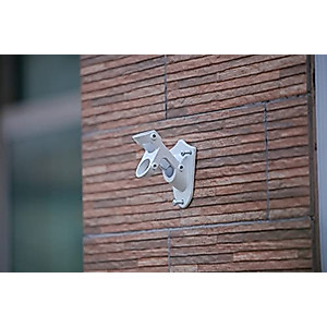 MoXwo 1" Dual Metal Flag Pole Holder for Outside House with 3 Fixing Clamps - Heavy Duty Aluminum Alloy Flag Holder for Outside 0.75 to 1 inch - Wind & Rust Resistant Flag Pole Holders Brackets-White