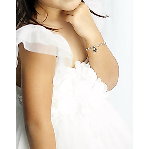 IEFSHINY Flower Girl Gifts Bracelet, Wedding Gifts for Flower Girl Wedding Bracelet for Litter Girl Flower Girl Gifts from Bride Flower Girl Wedding Gift Pink