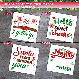 Cholemy 8 Rolls Merry Christmas Toilet Paper Funny Santa Claus Toilet Paper Fun Gag Gifts Christmas Stocking Stuffers for Xmas Party, White Elephant, Bathroom Decor, 3 Ply 4 Style