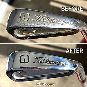 Club Doctor Golf Club Polish - Cleaner, Scratch Remover, and Rust Remover for Irons, Drivers, Putters, and Woods - Removes Scuffs and Skymarks - Made in USA - Golf Club Polishing and Cleaning Kit