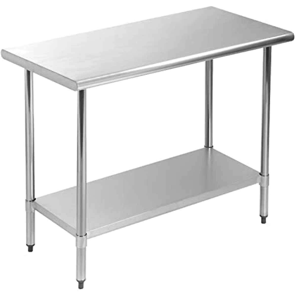 Stainless Steel Table Kitchen Prep Table Work Table with Adjustable Shelf Metal Commercial Worktable Kitchen Utility Dinning Table for Restaurant, Garage, Home and Hotel, 24"x36"