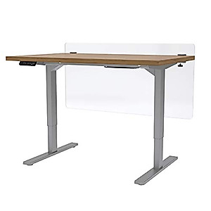 VaRoom Privacy Partition and Sneeze Guard, Frosted Acrylic Clamp-On Desk Divider – 48” W x 24”H Privacy Desk Mounted Cubicle Panel