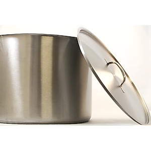 ExcelSteel Heavy Duty Stainless Steel Stock Pot with Lid, 35 quarts, Silver