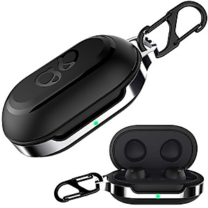 HALLEAST for Galaxy Buds Case Cover, Galaxy Buds+ Plus Carrying Case TPU Full Protective Skin with Keychain for Galaxy Buds Wireless 2019 2020 Earbuds Accessories, Black