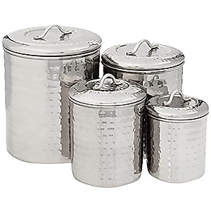 Old Dutch 4 Piece Hammered Black Pearl Canister Set