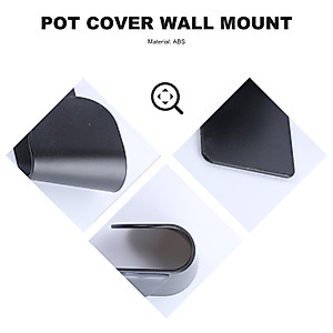 Cabilock 5 Pairs Pot Lid Rack Wall Mounted Adhesive Pan Pot Cover Storage Rack Shelf Chopping Board Holder Drain Rack for Kitchen Home Black