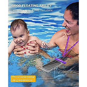 MoKo Waterproof Phone Case 2 Pack, IPX8 Underwater Phone Pouch Dry Bag Compatible with iPhone 14 13 12 11 Pro Max X/Xr/Xs/8/7 Plus, Galaxy S21/S20 Plus/Note 10/9 up to 7.4"