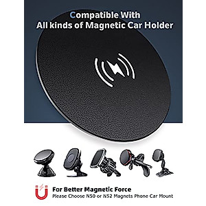 eSamcore Magnetic Phone Mount Metal Plate, Wireless Charging Compatible Phone Magnet Sticker for Magnetic Phone Holder for Car [Round Medium Size] [2.1 inch Diameter] [2-Pack]