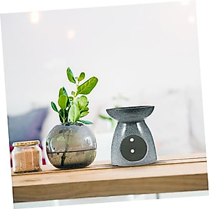 Healifty 1pc Meditation Room Decor Office Decoration Aroma Heating Holder Elk Pattern Incense Stove Lantern Decorative Lantern Candle Holder Ceramic Incense Stove Aroma Oil Burner