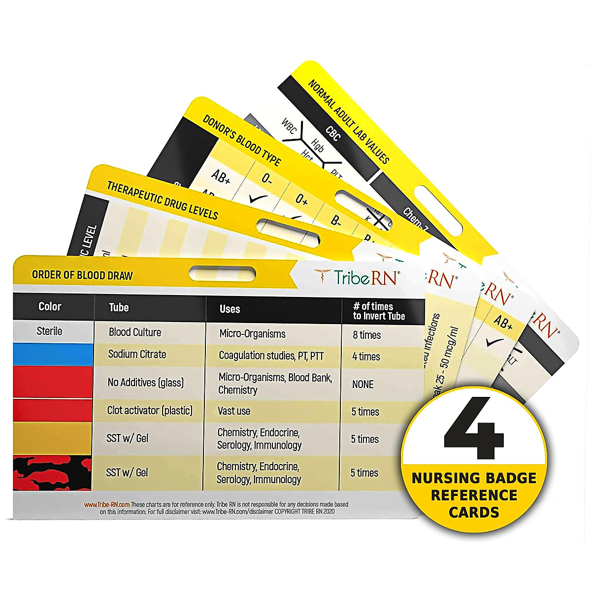 Badge Guru Medical Flash Cards - Lab Values Reference Cards for Nurses, Doctors, EMTs, Nursing Students and Med School Students (Lab Values)