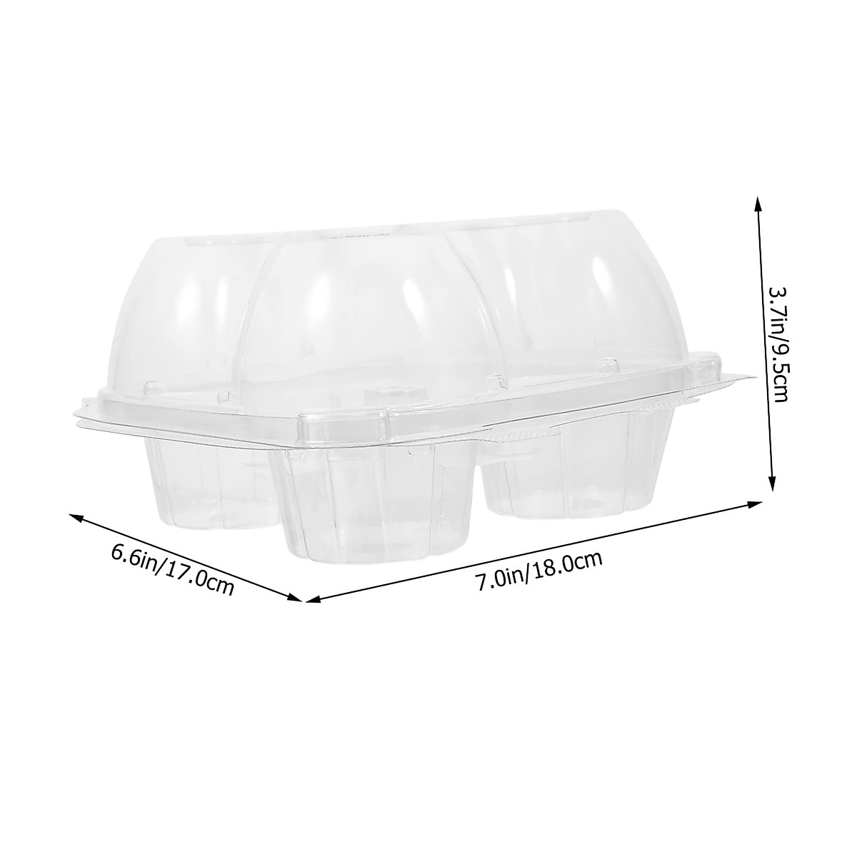 NOLITOY 20 Pcs Four Piece Cake Box Cupcake Holders Cupcake Storage Pastry Containers Cupcake Container Muffin Gifts Carriers Plastic Cupcake Carrier Tote Box Clamshell The Pet Food