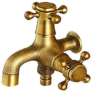 NZDY Faucet Brass G1/2 Corner Water Valve Washing Hine. Double Drains Mixer Brass Solid Finish