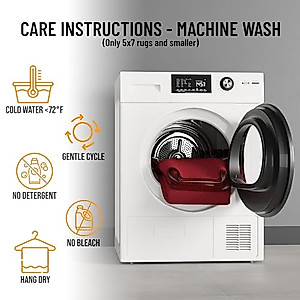 Sweet Home Stores Sweethome Collection Solid Design Rubberback Area Rug/Mat, 2'3" x 3', Red