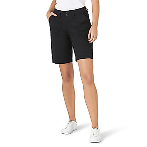 Lee Women's Relaxed Fit Avey Knit Waist Cargo Bermuda Short Black 6