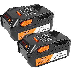 ARyee 18V 6000mAh Battery Replacement Compatible with RIDGID 18V Drill R840087 R840083 R840086 R840085 R840084 Cordless Tools Lithium Ion Battery, 2 Pack
