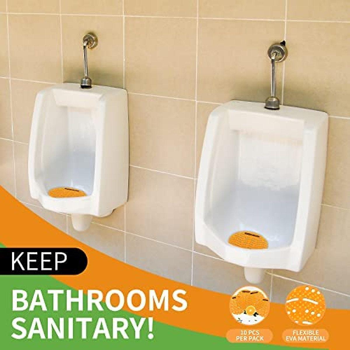 NEW EMBARK Urinal Screen Deodorizer - Urinal Cakes Anti-Splash Urinal Screen for Toilets at Home Office Bar Gyms Restaurants Schools - Toilet Urinal Guard with Lemon and Orange Scents 6.3"x6.3", 10pcs
