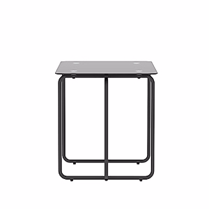 Modern Tempered Glass Coffee Table End Table Side Table for Living Room,Bedroom, Black
