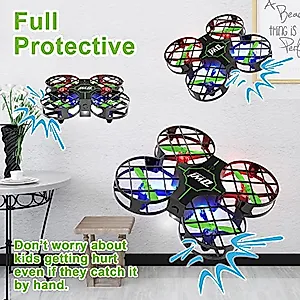 Dwi Dowellin 4.5 Inch Mini Drone for Kids One Key Take Off Landing Spin Flips RC Small Drones for Beginners Boys and Girls Nano Quadcopter Flying Toys, Black