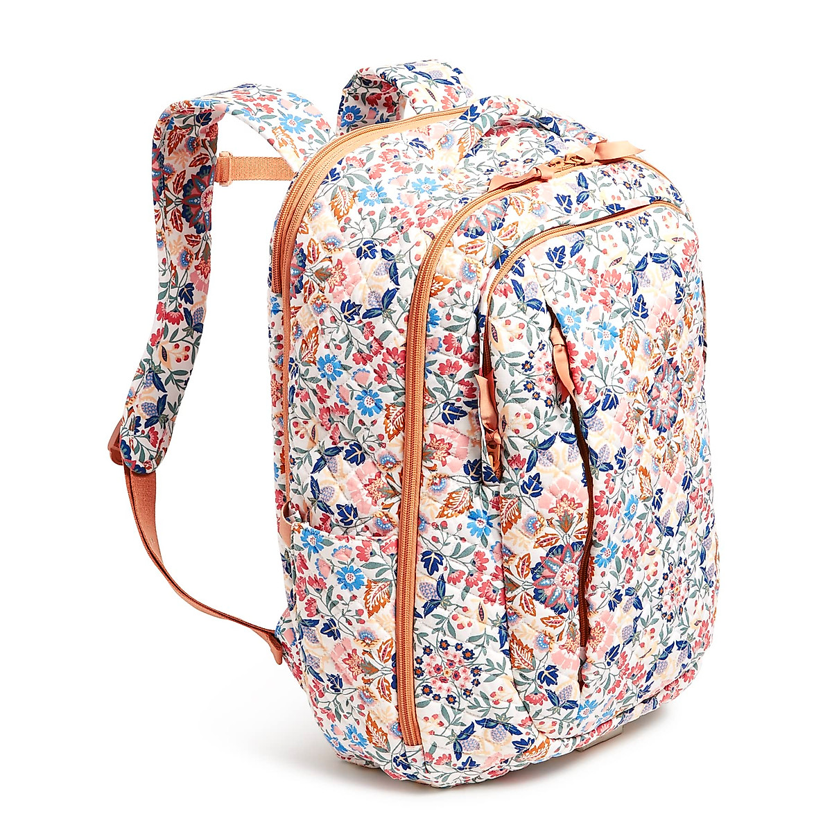 Vera Bradley Women's Cotton Large Travel Backpack Travel Bag, Enchanted Mandala - Recycled Cotton, One Size