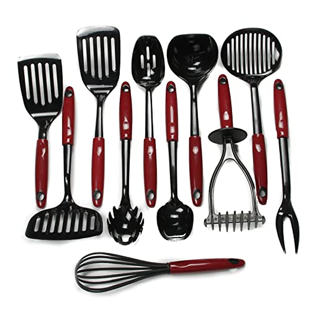 Chef Craft Select Nylon Cooking and Serving Spaghetti or Pasta Fork, 12.5 Inch, Red