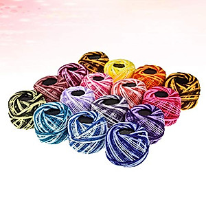 Beavorty Bracelet Making Kit 16 Roll Embroidery Thread Floss Set Rainbow Color Cross Threads Sewing Thread Wool Cotton Line Sewing Craft Art Supplies (Mixed Color) Bracelet Making Kit Beads