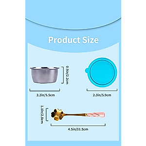 maieray Salad Dressing Container To Go For Lunch Box,6x1.6oz Reusable Small Condiment Cup Containers With Silicone Lids,Stainless Steel Leakproof Dipping Sauce Cups, Mini Food Storage Containers