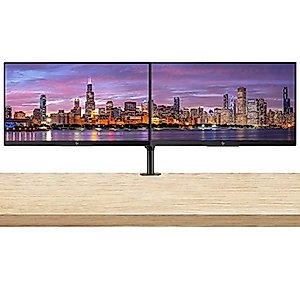 HP Z23n G2 23 Inch FHD 1080p IPS LED Business Monitor (1JS06A8#ABA) 2-Pack Bundle with HDMI, DisplayPort, VGA, USB Ports, and Dual Monitor Desk Mount Stand with Clamp