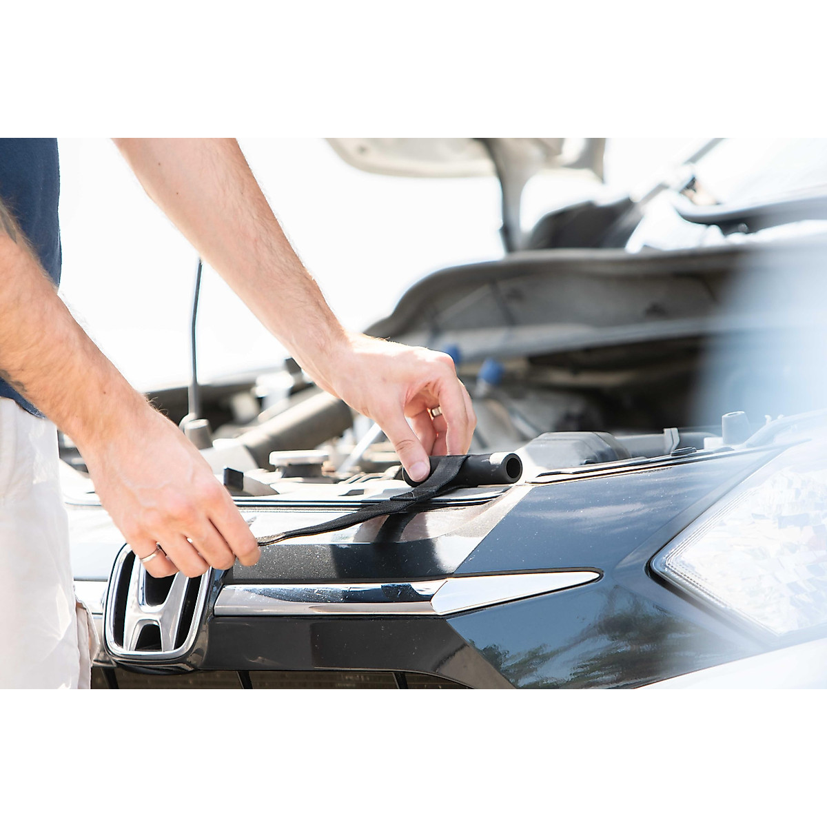 Pelican Quick Hood Trunk tie-Down Loops Set of Two - Kayak Tie Down Anchor Straps for Car Hoods and Trunks - 16.9 x 4.4 x 1 in - Black