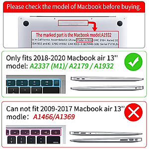 Watbro Compatible MacBook Air 13 inch Laptop case 2020 2019 2018 Release A2337 M1/A2179/A1932, 70's Retro Pattern case, Suitable for MacBook Air 2020 with Touch ID