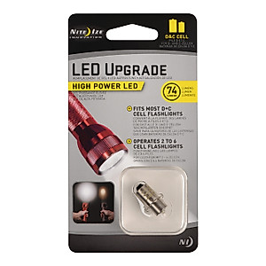 Nite Ize High Power LED Upgrade - LED Light Bulb for C and D Cell Flashlights - 74 Lumen Replacement Upgrade Bulb for Soft White Light - White
