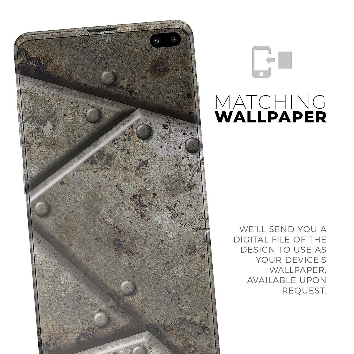 DesignSkinz Bolted Steal Plates V2 Protective Vinyl Decal Wrap Skin Cover Compatible with The Samsung Galaxy S20 (Screen Trim & Back Glass Skin)