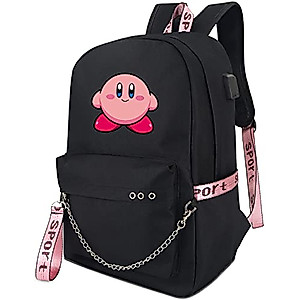Roffatide Anime Backpack Book Bag Laptop School Bag with USB Charging Port and Headphone Port