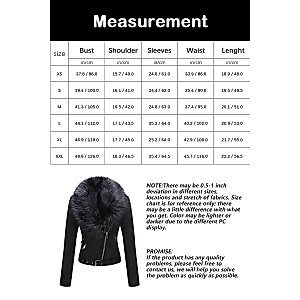 Bellivera Women's Faux Suede Leather Jacket Moto Fleece-Lined Coat with Detachable Fur Collar 8830 Black XXL