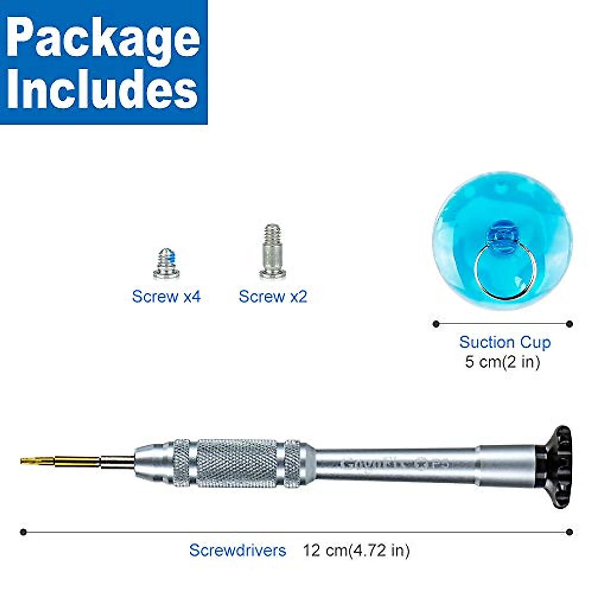 GogoFix Pentalobe Bottom Screw and Screwdriver Repair Kit Compatible with Retina 13” Touch Bar A1706, A1989 and A2159 (Silver)