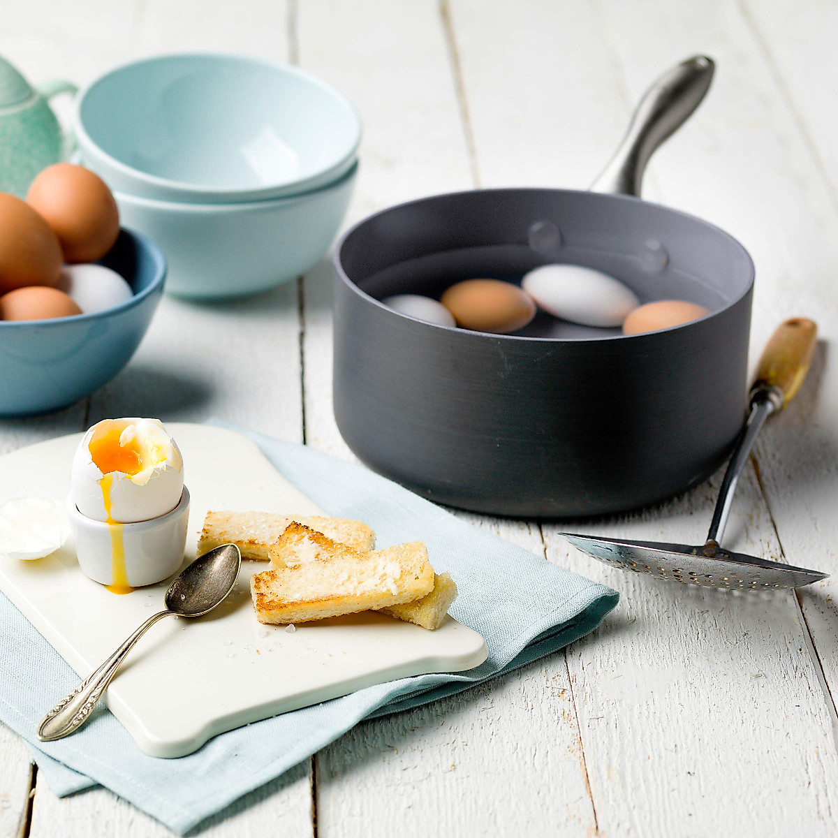 GreenPan Lima 1QT and 2QT Ceramic Non-Stick Saucepan Set, Gray - & Lima 8" Ceramic Non-Stick Open Frypan, Gray - CW0002858