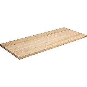 Global Industrial Adjustable Height Maple Butcher Block Square Edge Workbench, 1-3/4" Top, 60" W X 30" D, Black